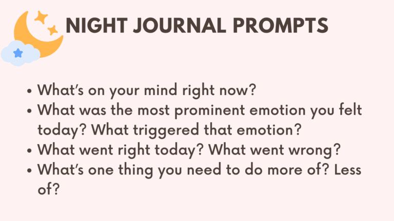 Best 100 Night Journal Prompts To Help You Sleep Faster (+FREE Download ...